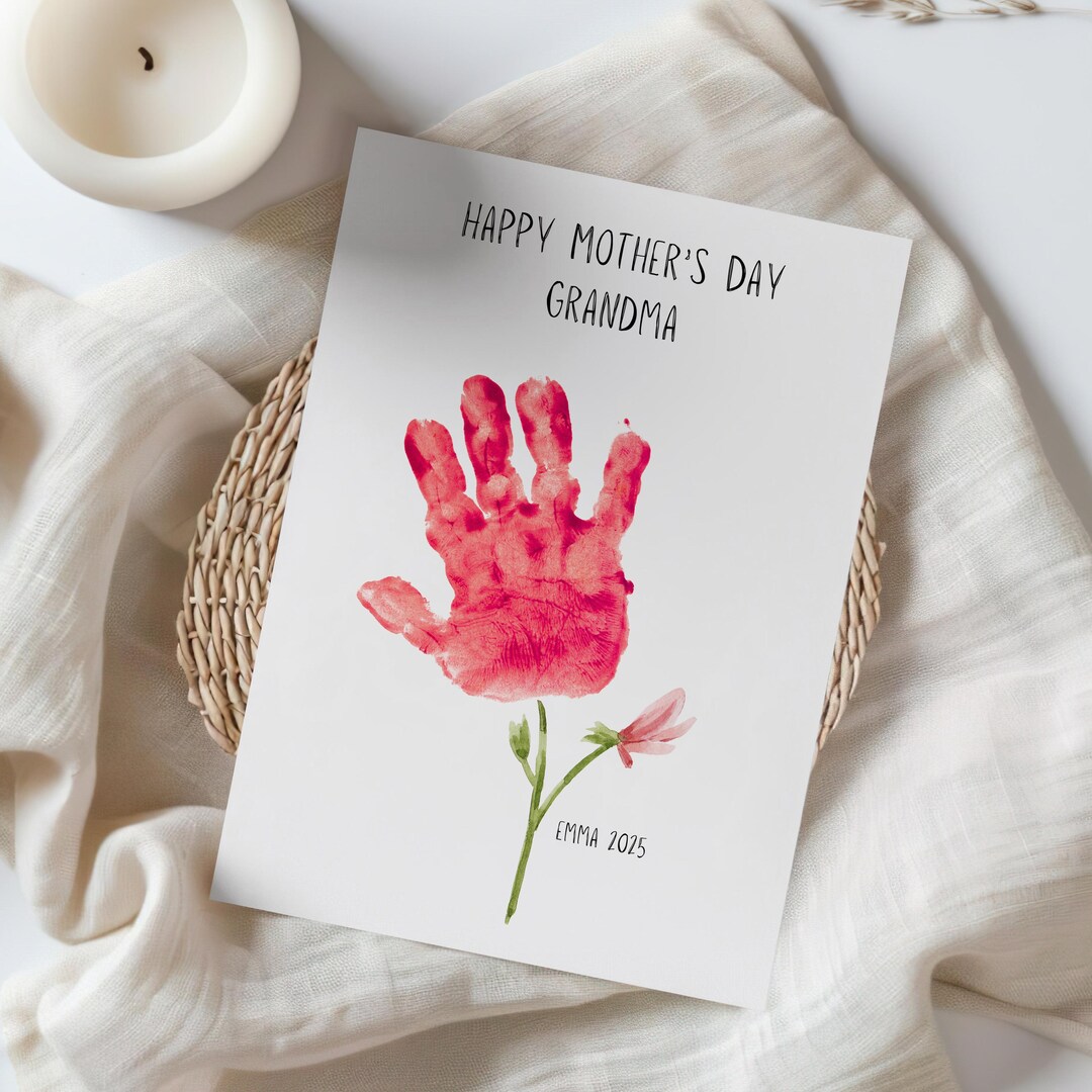 Personalized Mother's Day Handprint Card Kit, DIY Keepsake Gift for ...