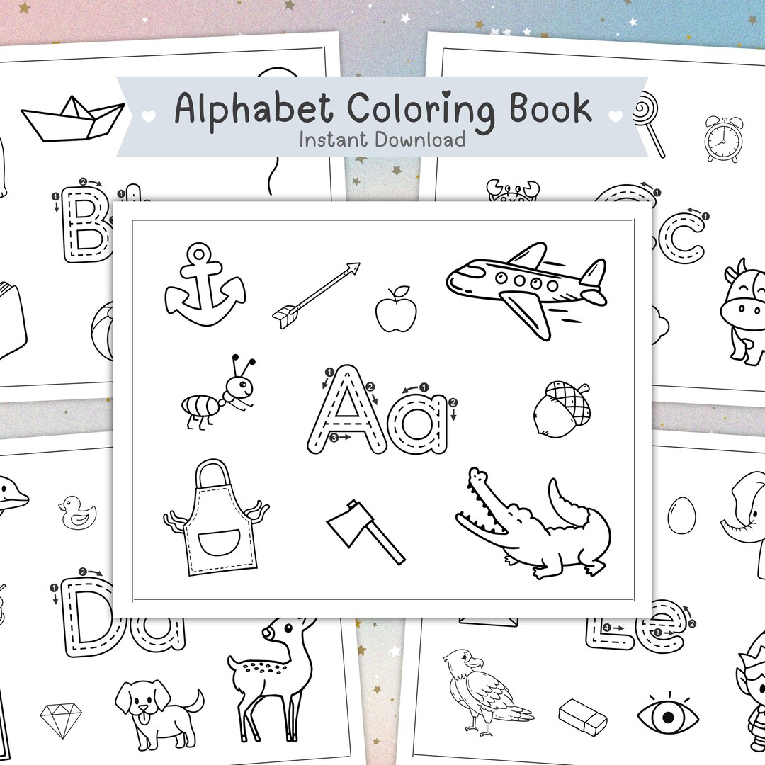 Alphabet Coloring Book: Fun Learning Pages for Kids (digital Download ...