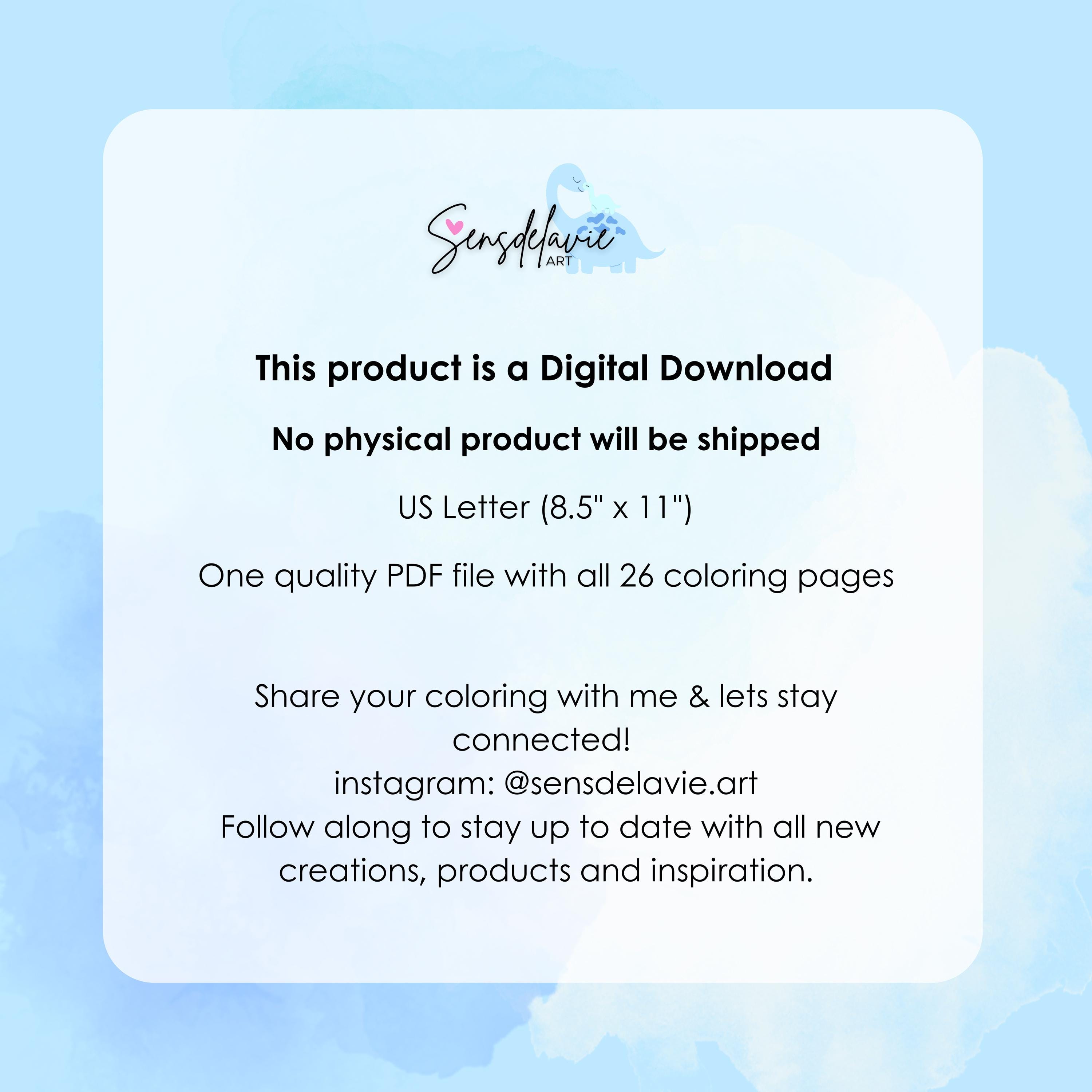 Sea Themed ABC Printable Coloring Book for Kids Ocean Alphabet Art for ...