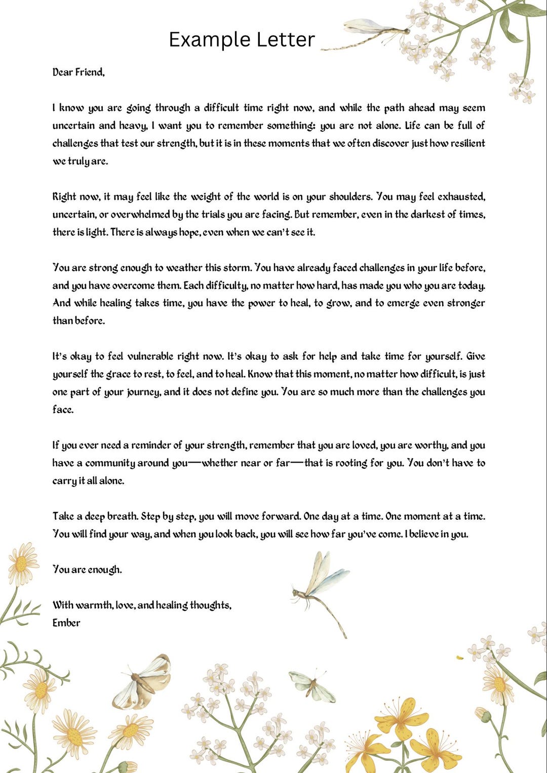 Letter of Hope and Healing a Real Physical Letter to Help You Through ...
