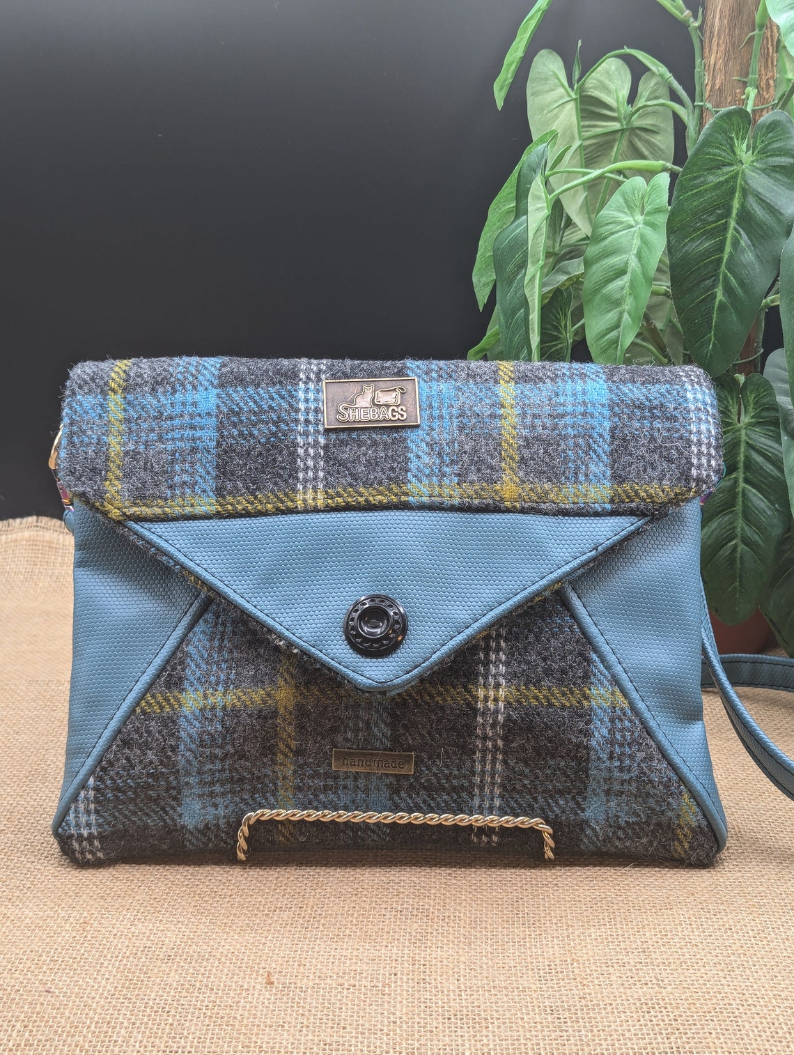 Genuine Harris Tweed Crossbody Purse Handmade Bag Scottish Purse ...