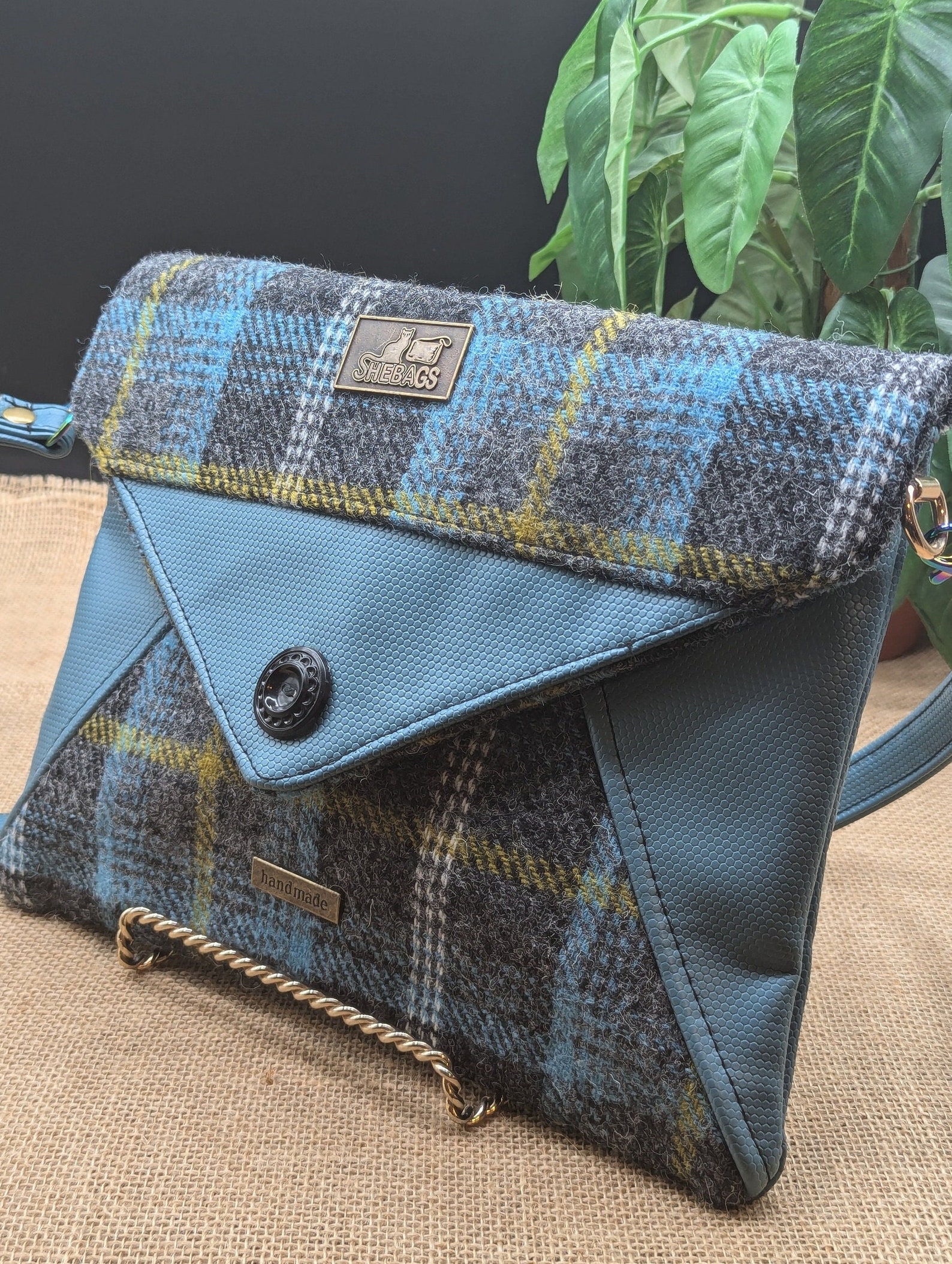 Genuine Harris Tweed Crossbody Purse Handmade Bag Scottish Purse ...