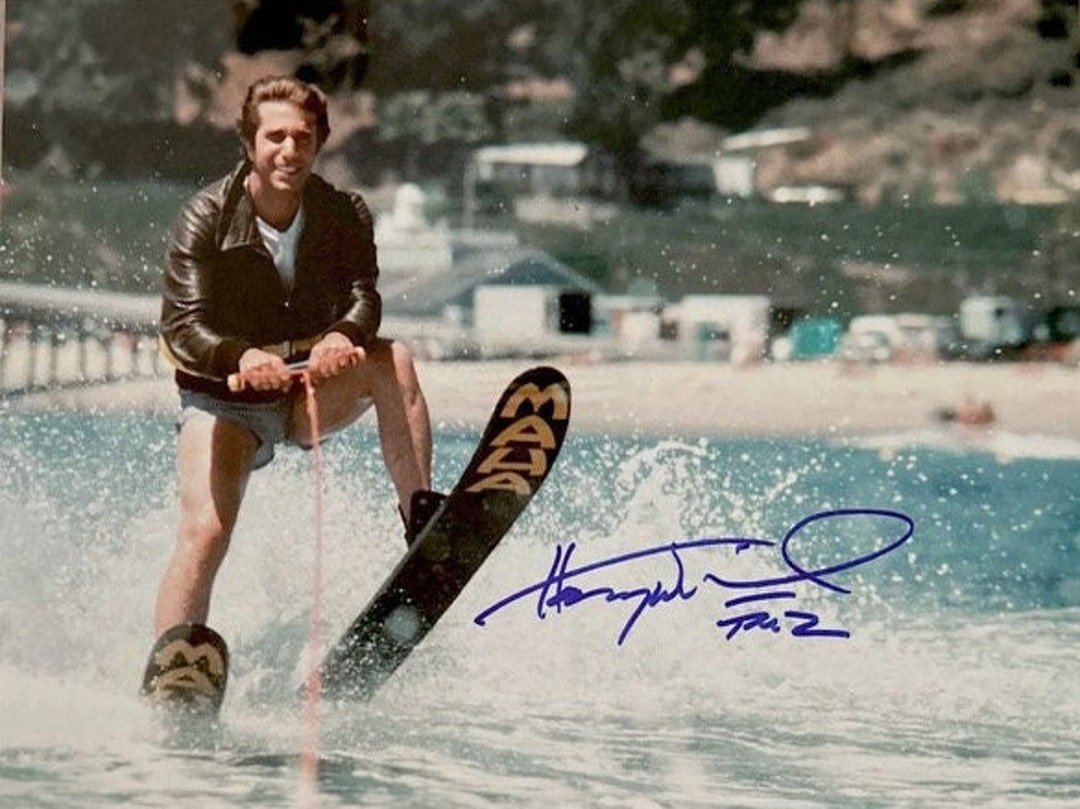 Henry Winkler fonzie Jumping the Shark Signed & Inscribed Photograph, 1977 Happy Days Episode ...