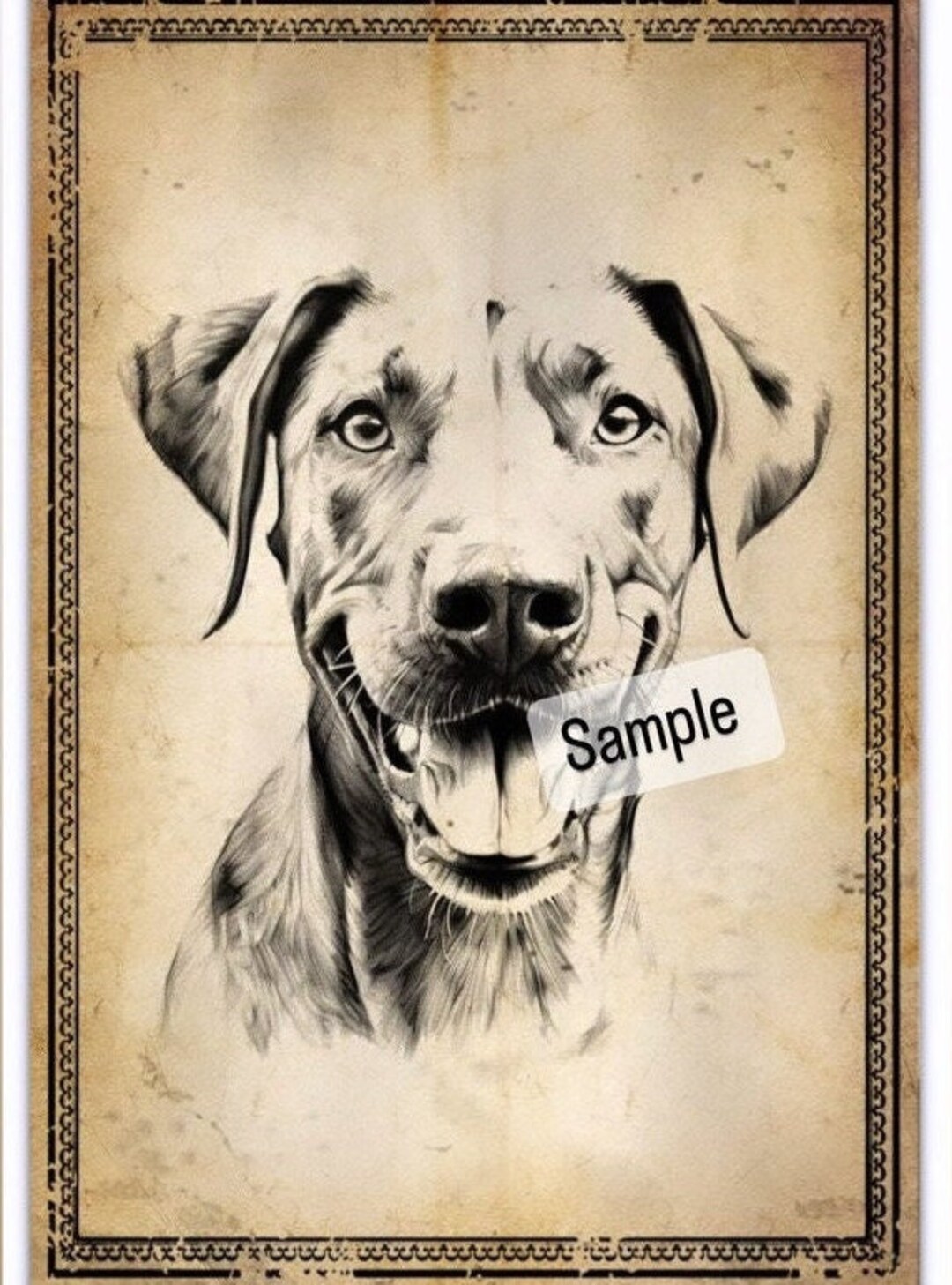 Rhodesian Ridgeback Vintage Dog Poster Photo Print, Dog Art, Cartoon ...