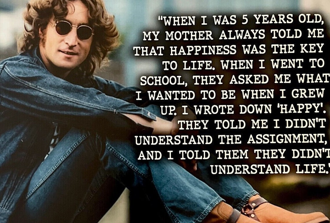 JOHN LENNON Inspirational Quote Poster Picture Photo Print, the Beatles ...