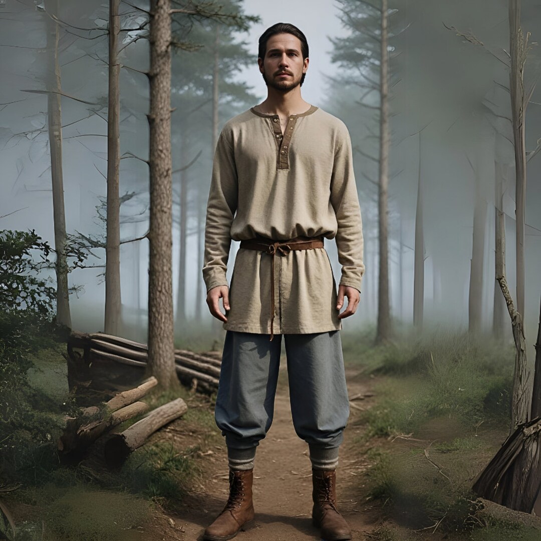 Forest Wanderer Medieval Tunic Medieval Viking Linen Tunic Traditional ...