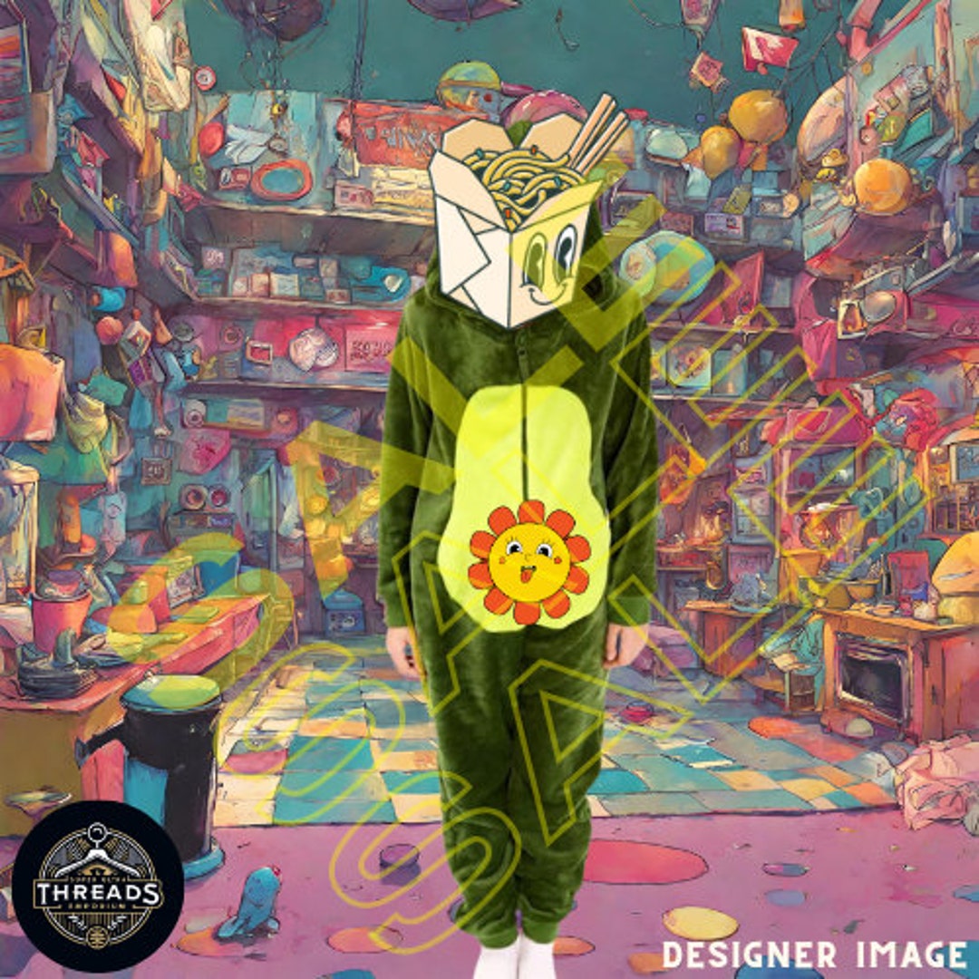 Kids Cozy Avocado Costume Flannel Animal Onesie Pajamas Fun Unisex ...