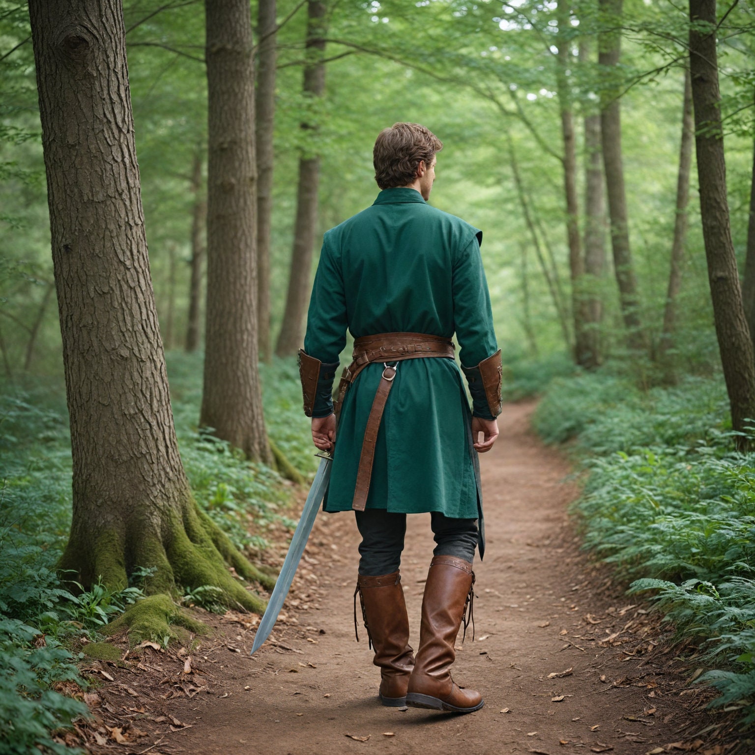 Forest Ranger Hero Tunic Medieval Woodland Archer Costume Noble Green ...