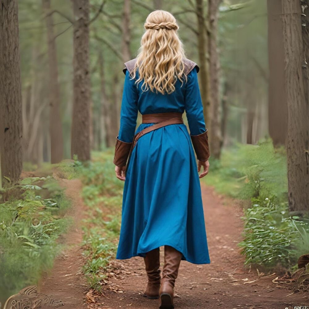 Renaissance Blue Tunic Dress Classic Forest Wanderer Dress Medieval ...