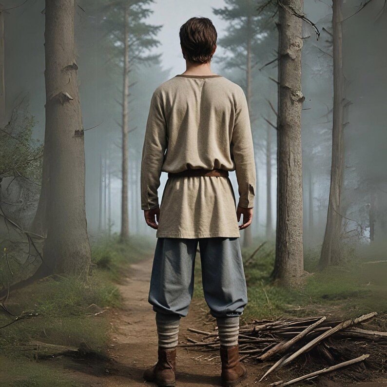 Forest Wanderer Medieval Tunic Medieval Viking Linen Tunic Traditional ...
