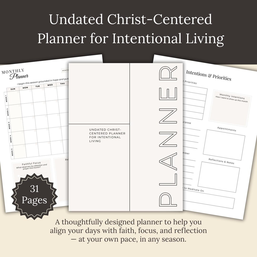 Undated Christ-centered Planner for Intentional Living | Printable ...