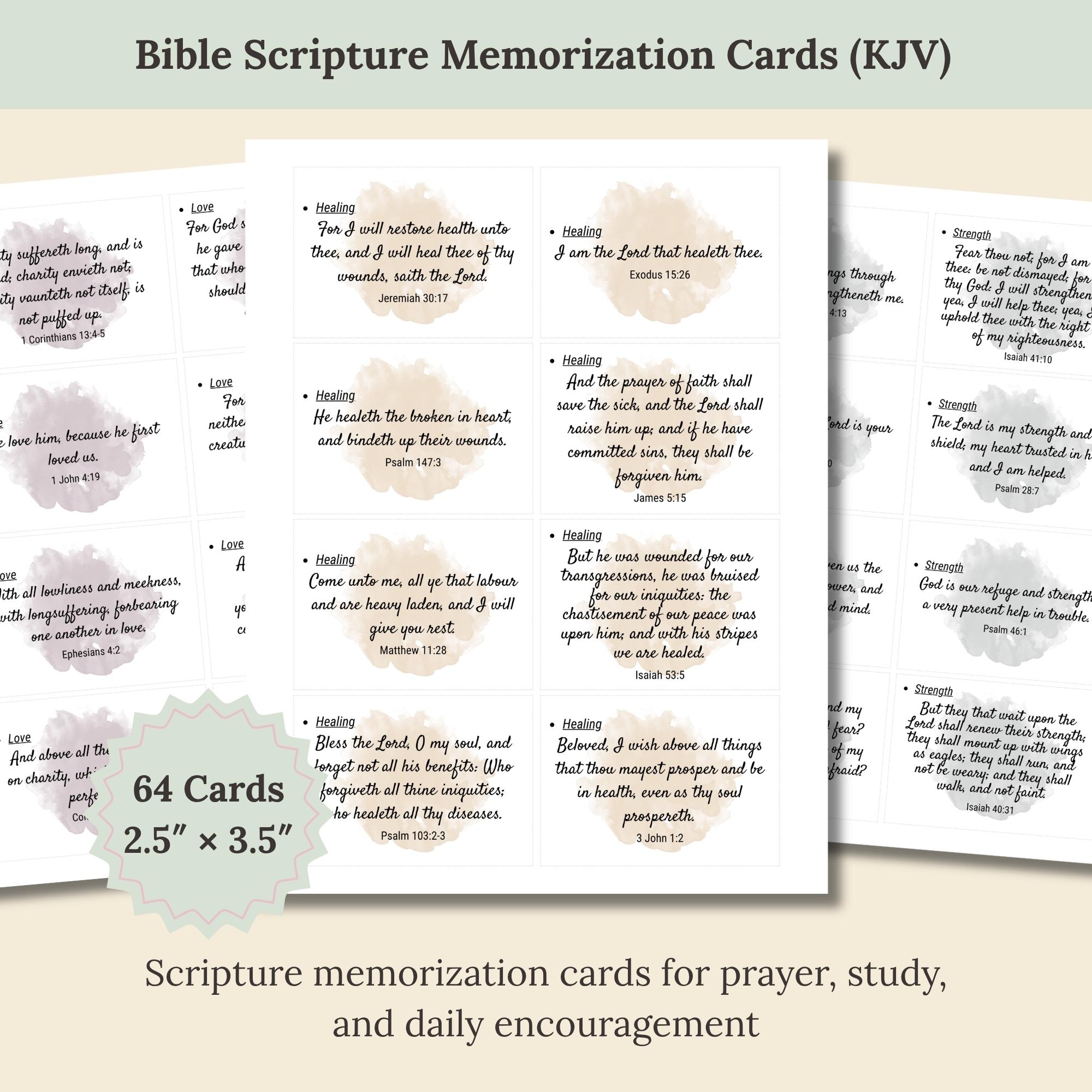 KJV Scripture Memorization Cards | Minimalist Bible Verses | Printable ...