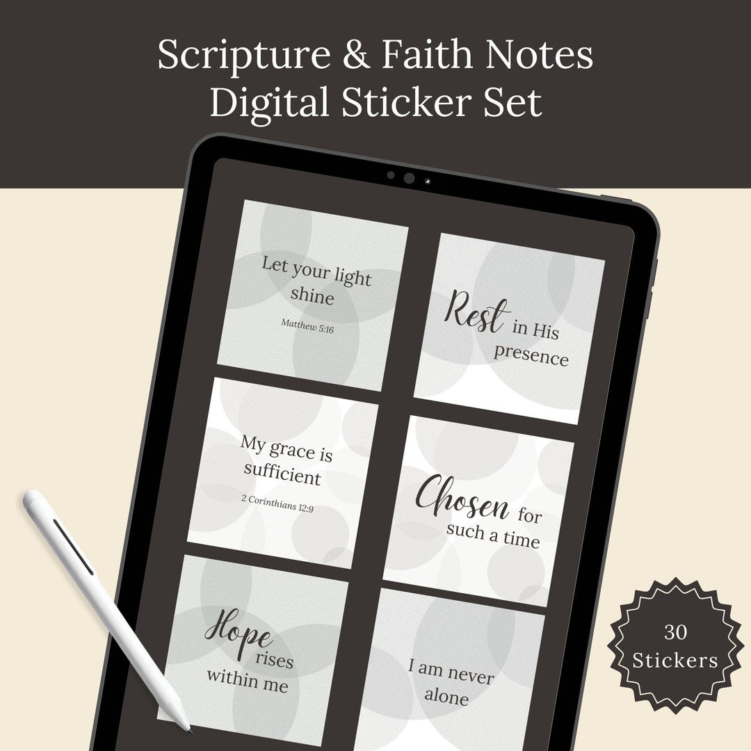 Scripture and Faith Notes Digital Sticker Set | Individual Pngs - Etsy