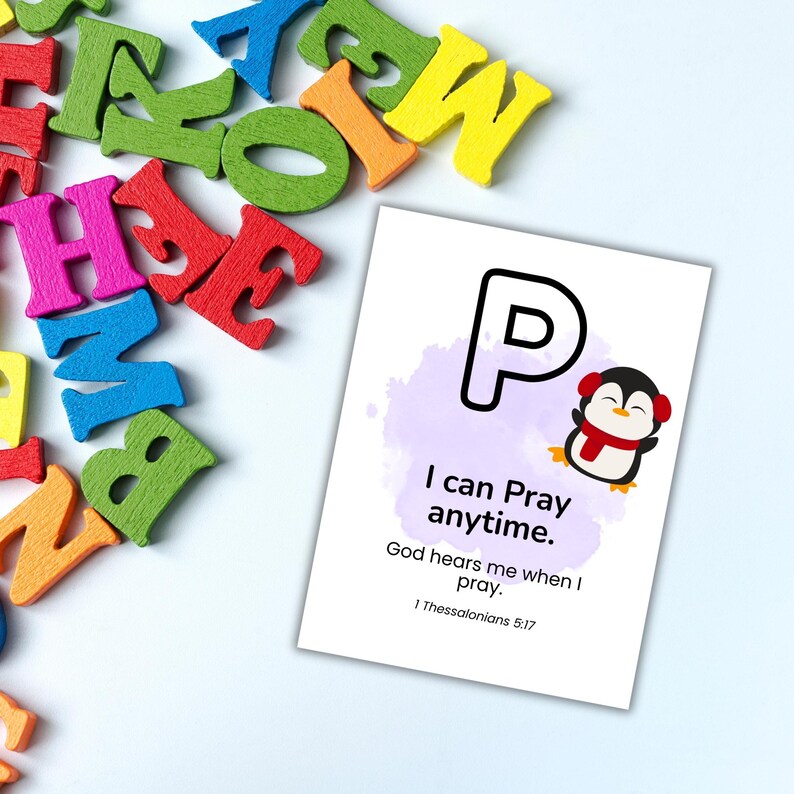 Christian Alphabet Affirmation Cards for Kids | Printable Bible Verse ...
