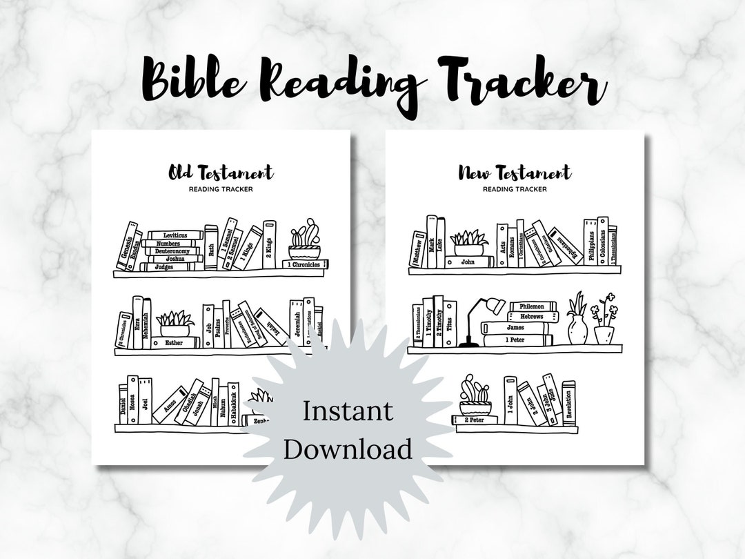 Bible Reading Tracker Bookshelf Coloring, Books of the Bible Chapter ...