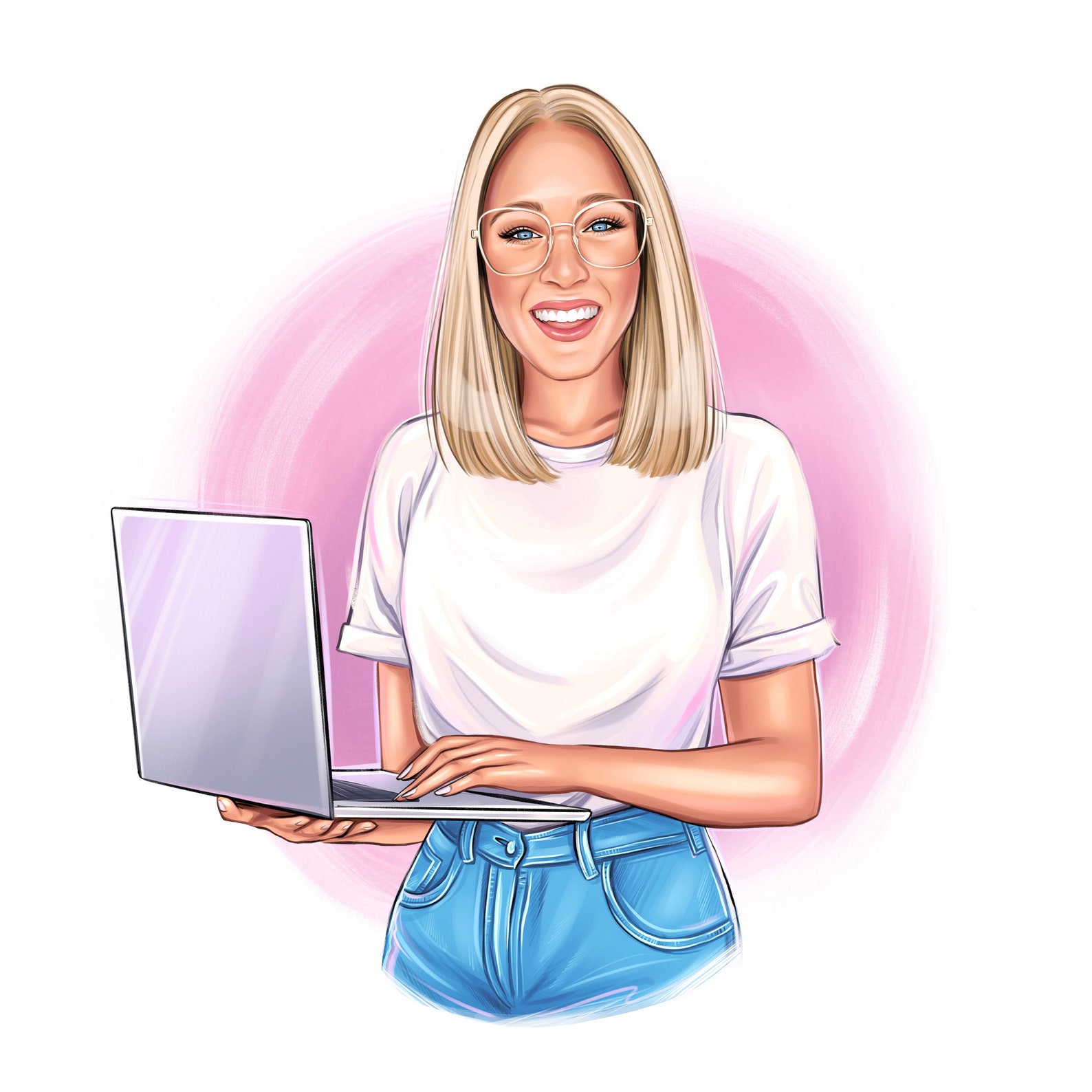 Custom Business Portrait Logo, Avatar, Nail and Hair Logo Art, Real ...