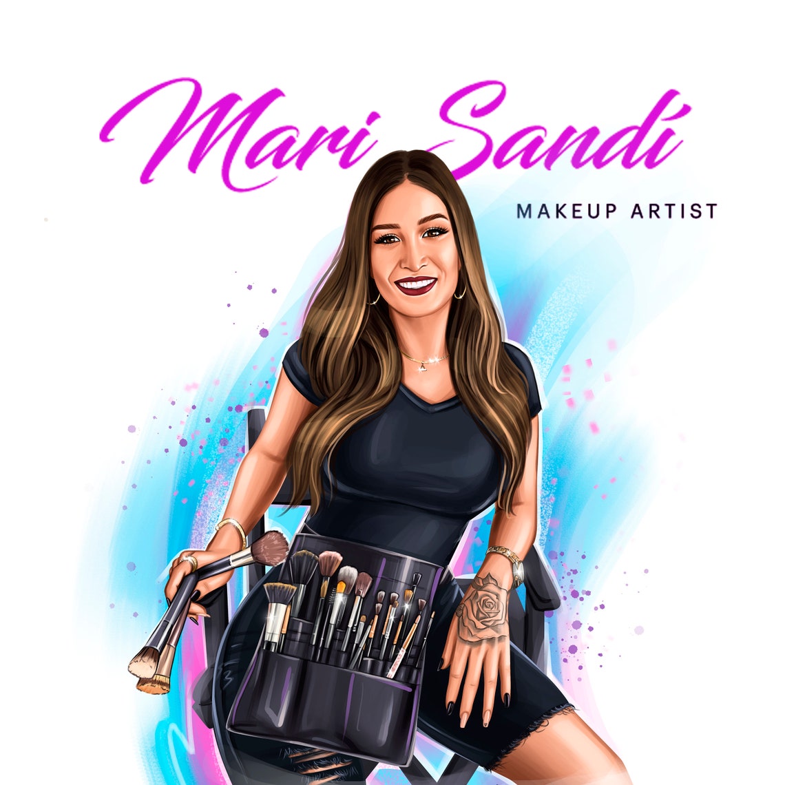 Custom Business Portrait Logo, Avatar, Nail and Hair Logo Art, Real ...