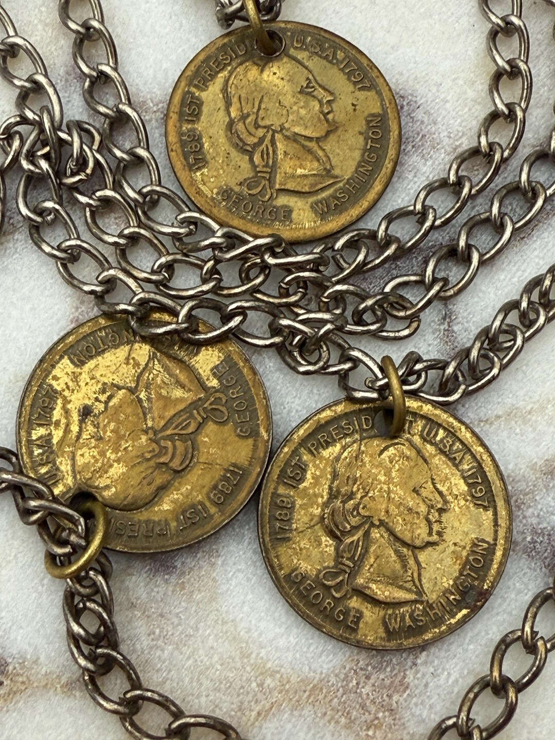 Funeral Coin Multi Chain Necklace Vintage Long Metal Costume Jewelry - Etsy