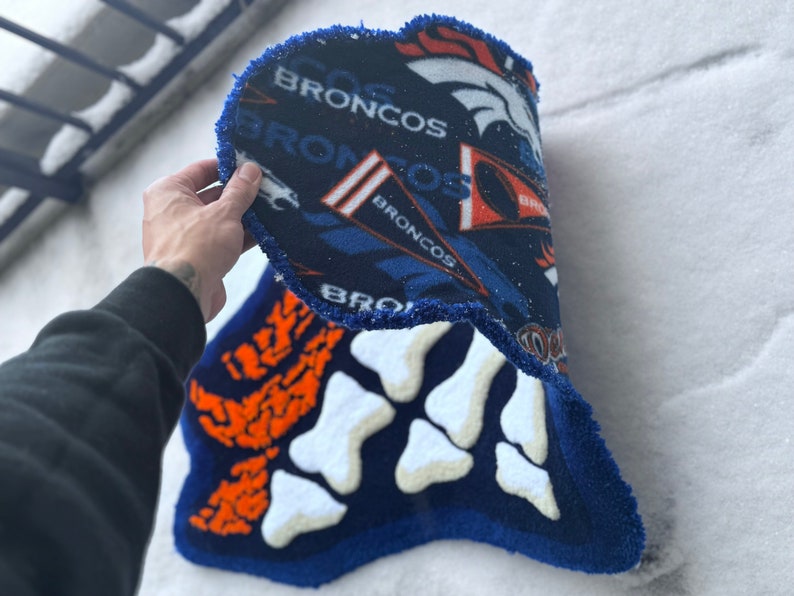BRONCOS Skeleton Style Rug - Etsy