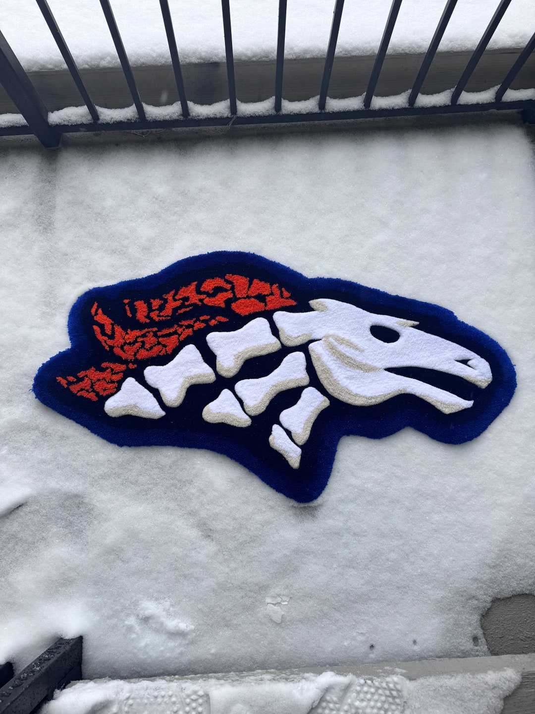 BRONCOS Skeleton Style Rug - Etsy