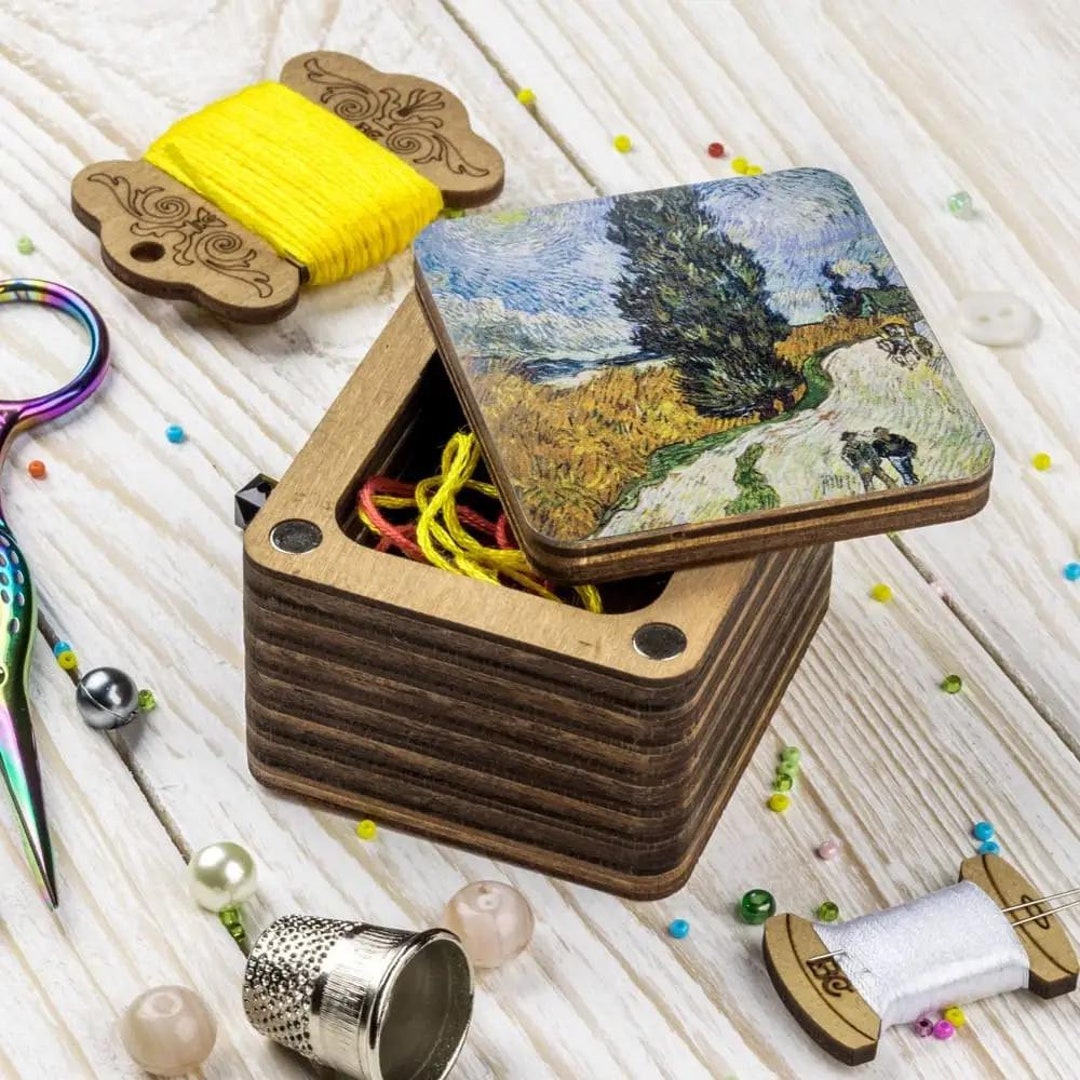 Wood Craft Box With Art Print Lid Van Gogh FLZBN068 - Etsy