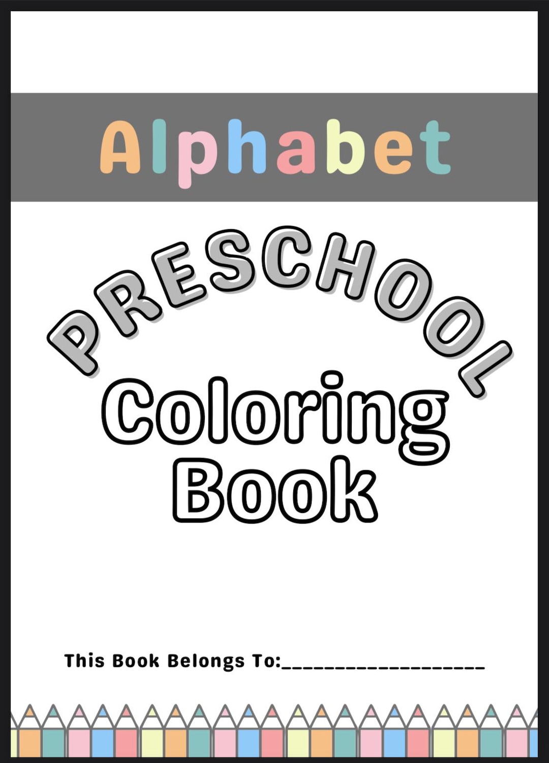 Preschool Alphabet Coloring Book - Etsy