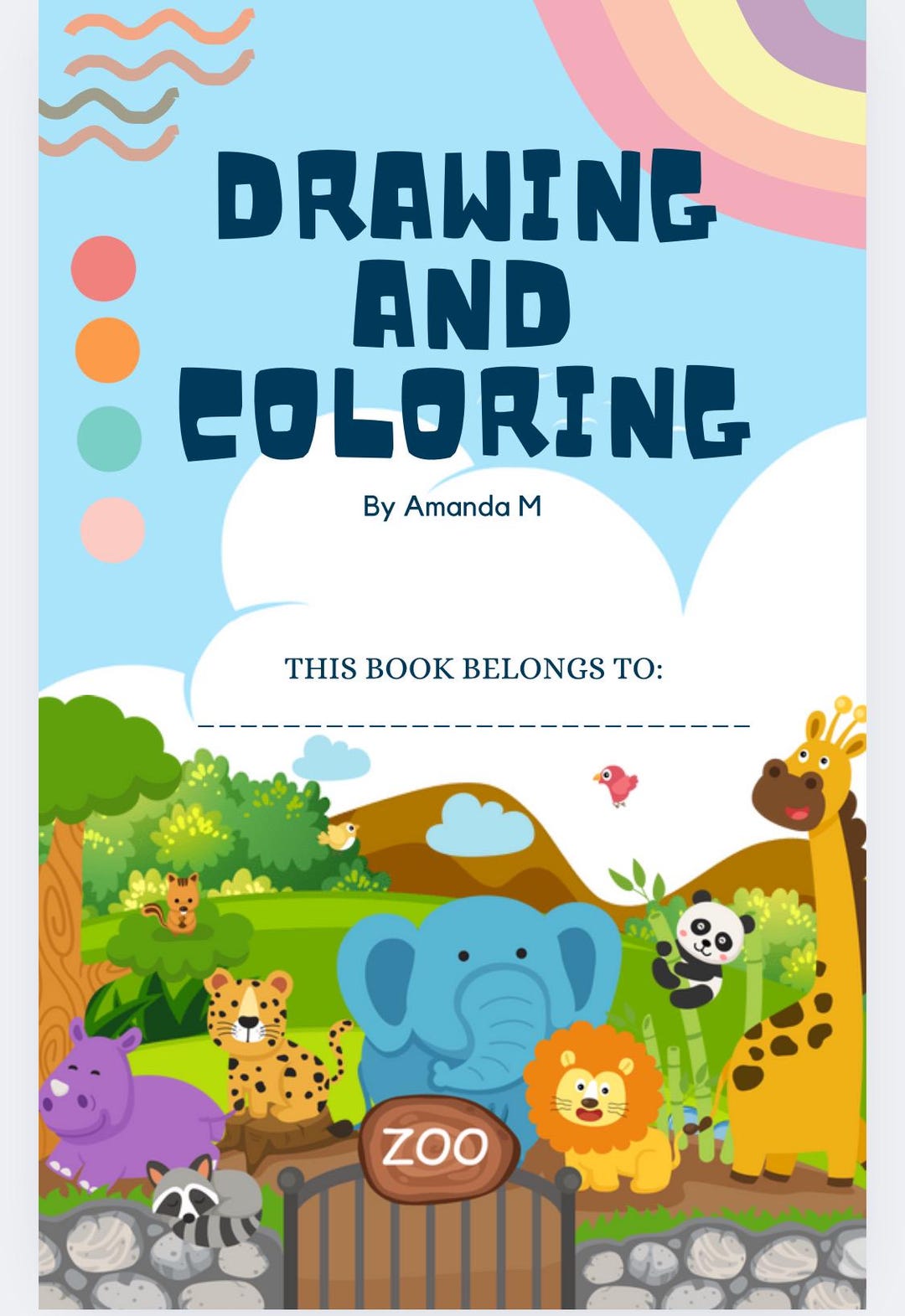 Wild Animal Drawing and Coloring Book - Etsy