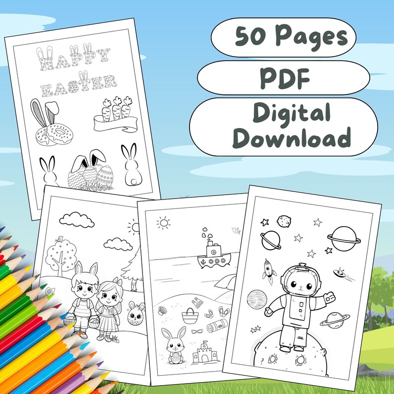 Easter Coloring Pages, Easter Coloring Printable, Easter Coloring Book ...