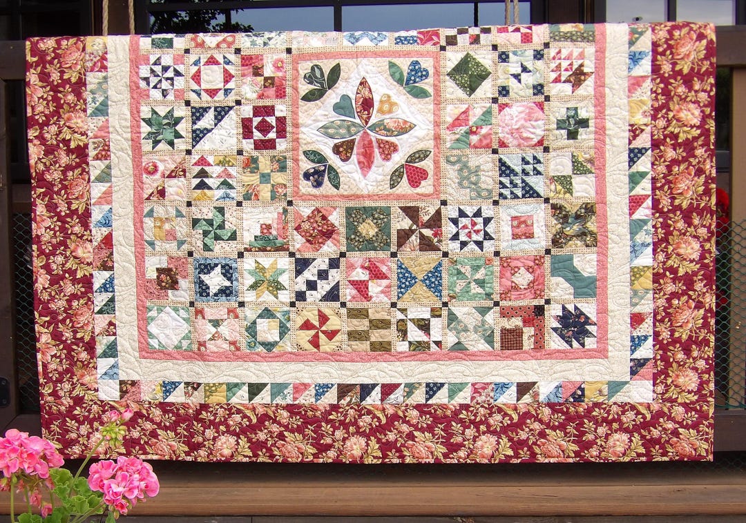 Handmade Quilt / Traditional Quilt / Scrappy Quilt / Fusible Applique ...