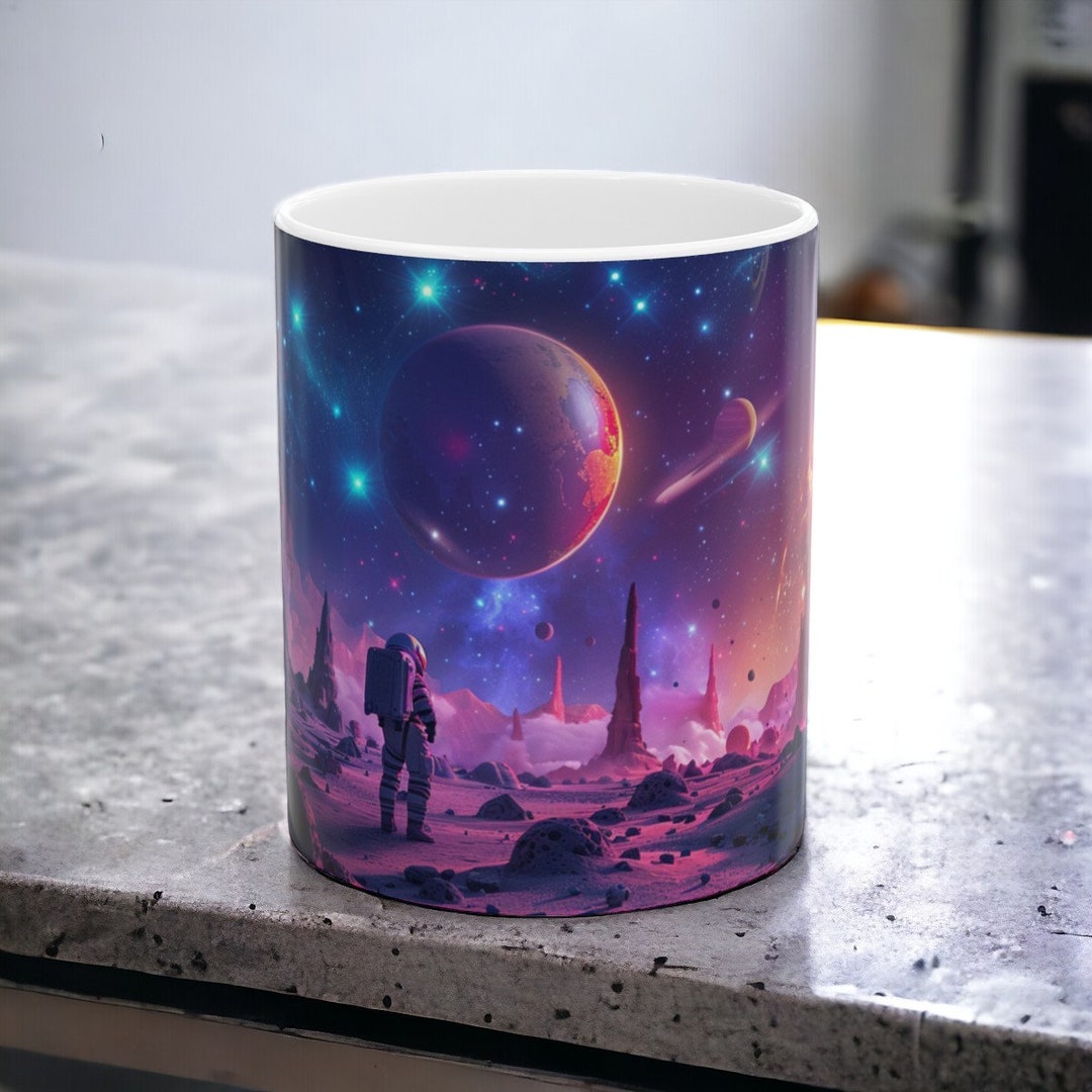 Space Travel Coffee Mug - Exploration Astronaut Cup - Galaxy Blue ...