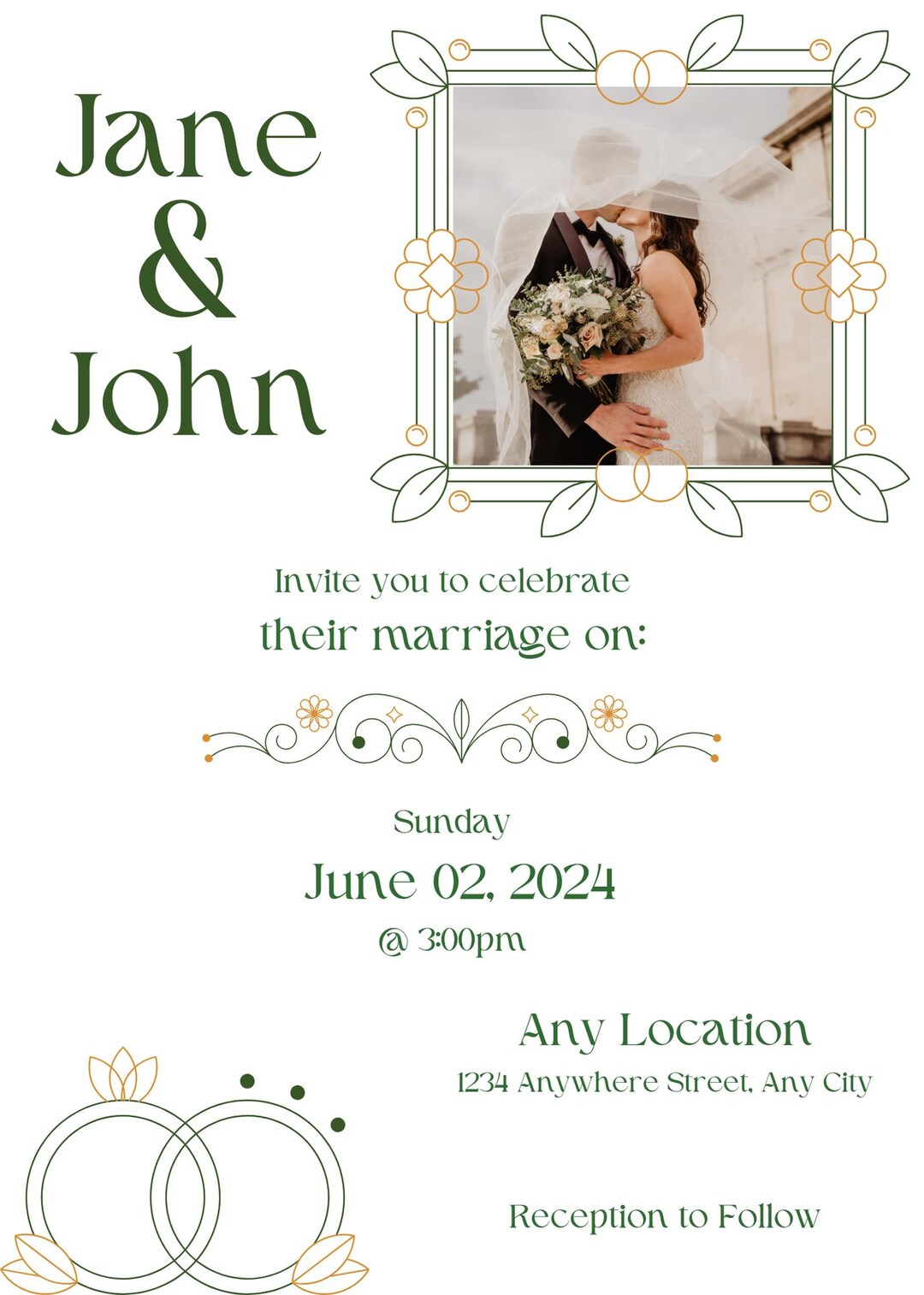 Wedding Invite Template Set - Etsy