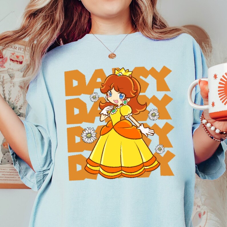 Retro Princess Shirt, Daisy, Flowers Princess Tee, Princess Peach Mario ...