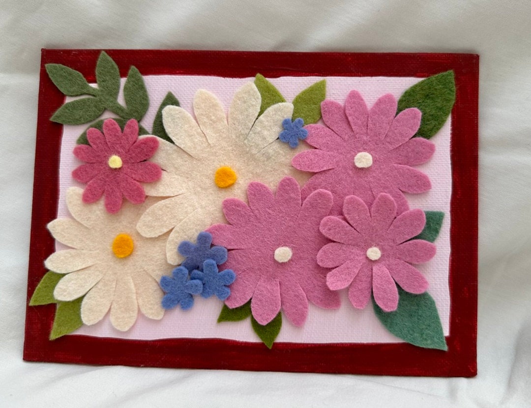 Original Floral Felt Collage - Etsy
