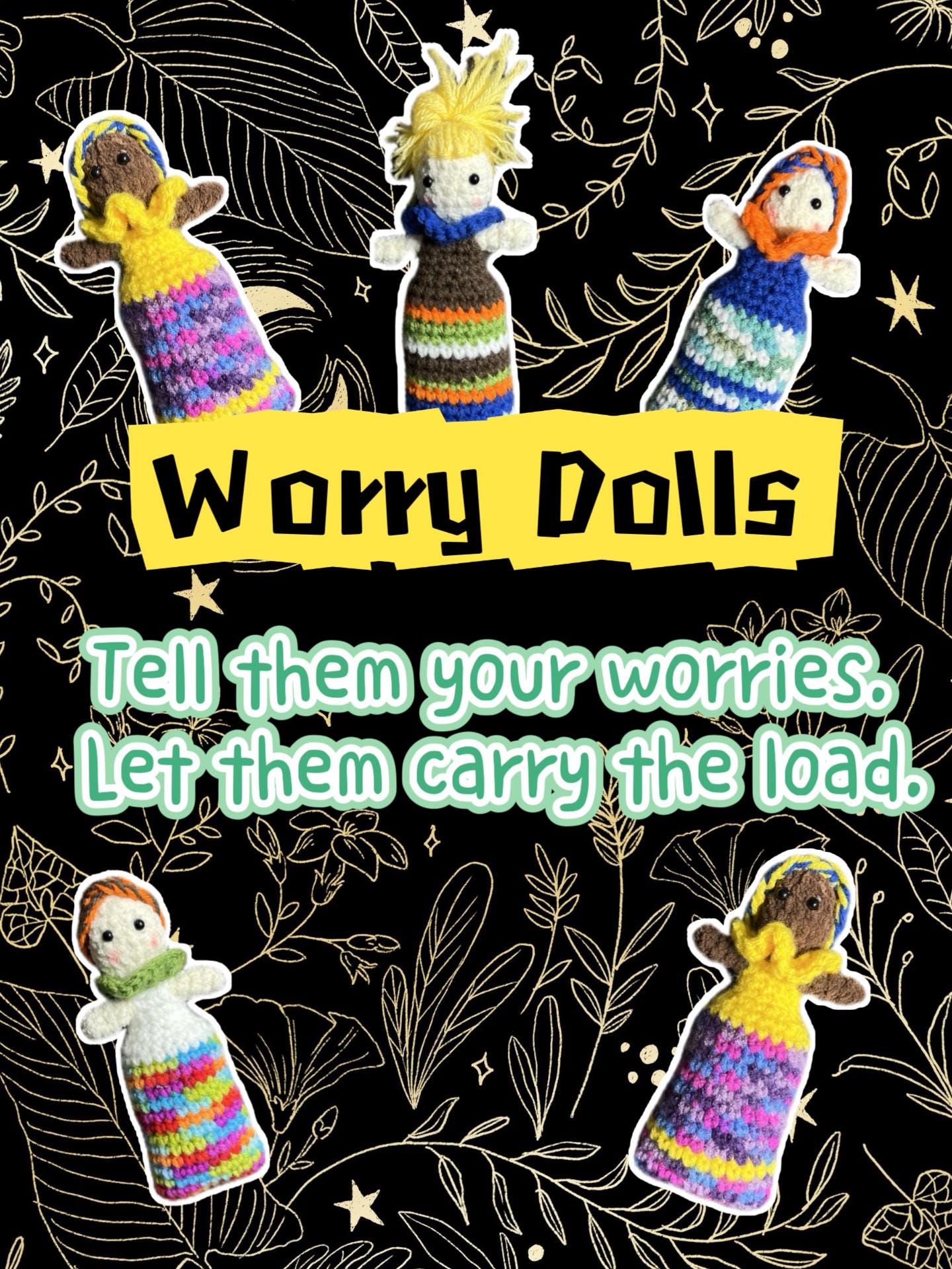 Worry Doll Crochet Pattern | Easy Amigurumi Tutorial, 2 Hair Styles ...