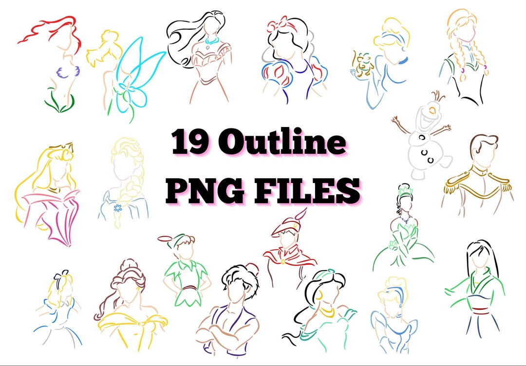 Princess Outline, Png - Etsy