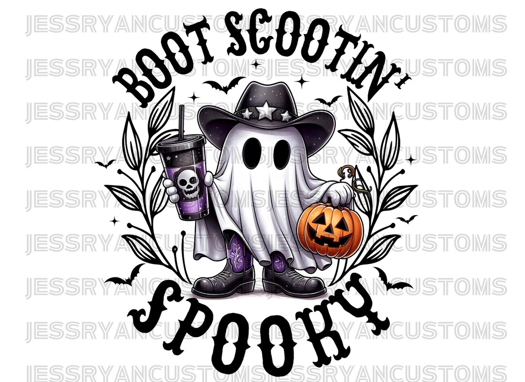 Boot Scootin Spooky Ghost, Png - Etsy