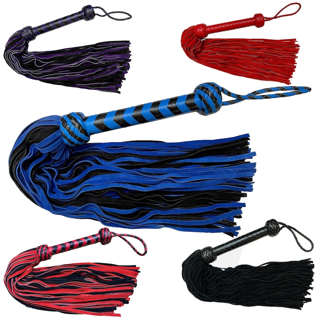 BDSM Flogger 100 Falls Suede Leather Genuine Cowhide Flogger Heavy Duty ...