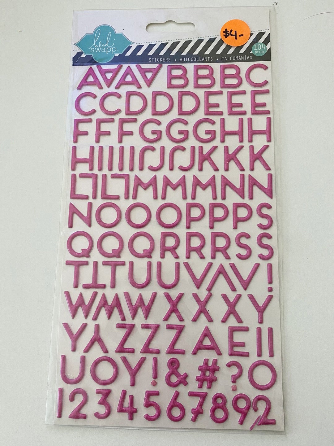 Heidi Swapp Retired Dreamy Puffy Pink Alphabet Stickers - Etsy