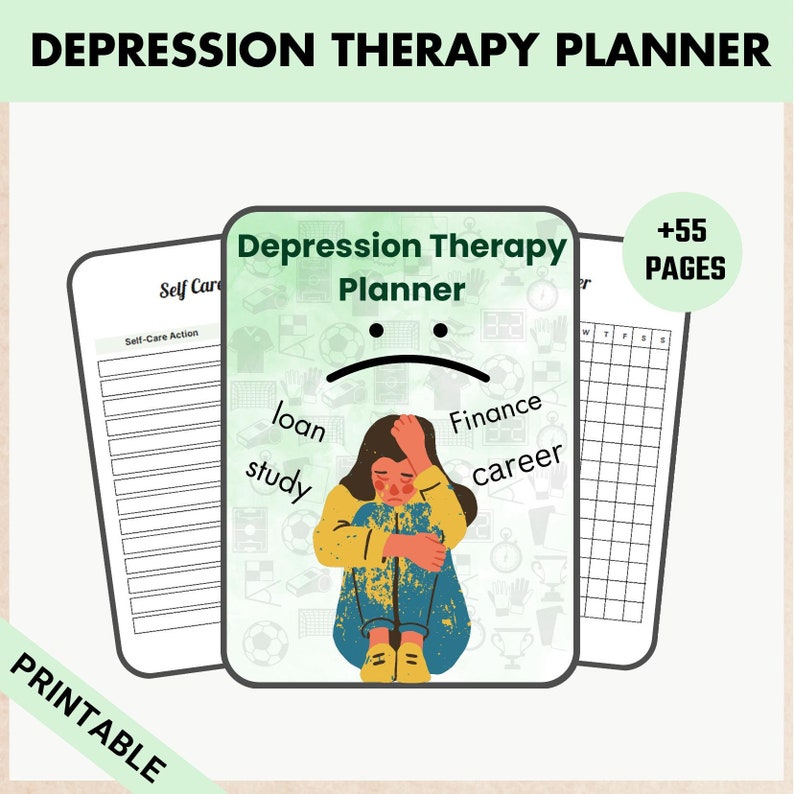 Mental Health Journal / Depression Therapy Planner / Depression Planner ...