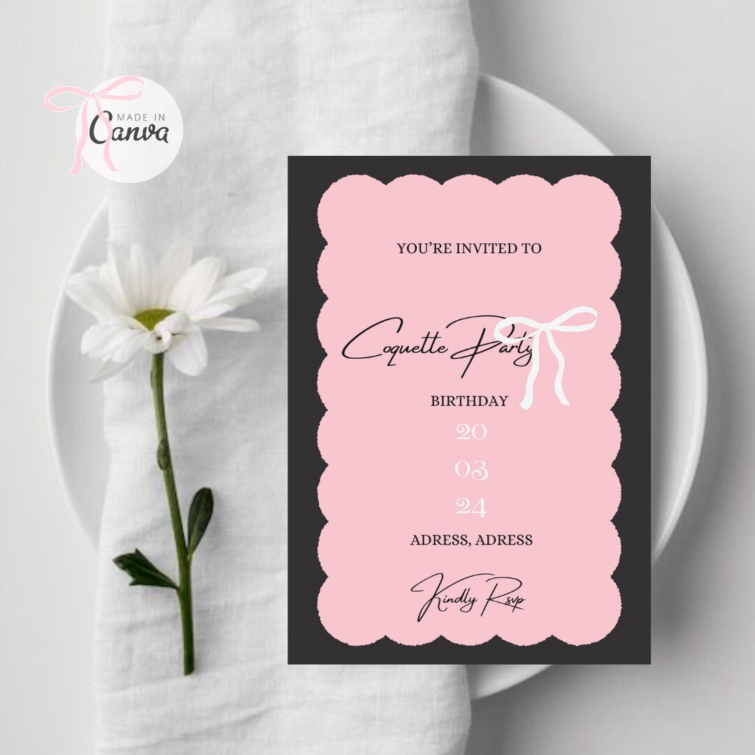 Aesthetic Coquette Card Invitation Template , Special Event Invitation ...