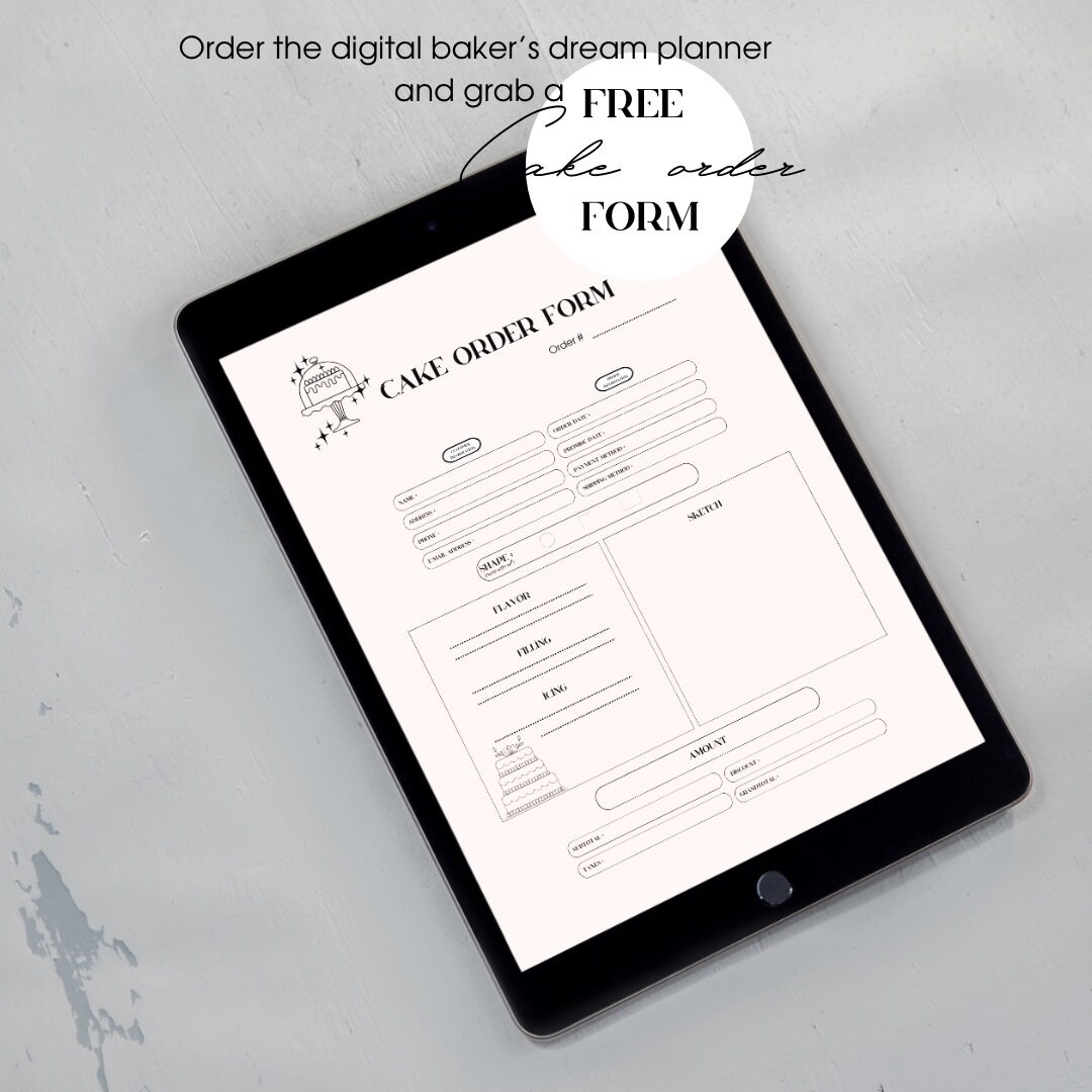 A Baker's Dream Planner + FREE Order Form ,bakery Business Planner ...
