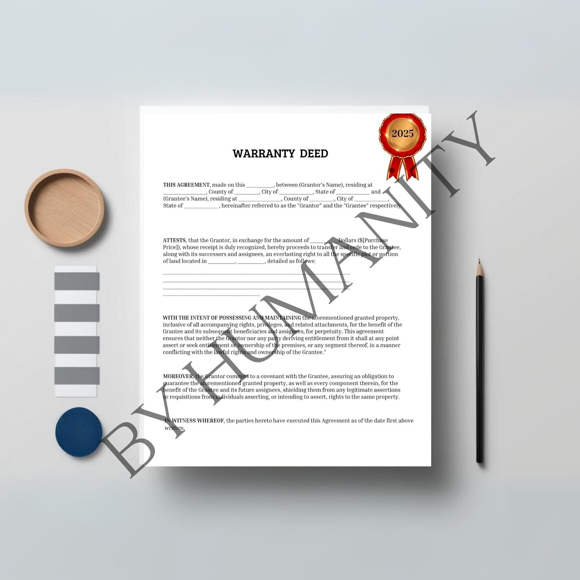 2025 Manifest Property Deed | Printable Dream Home Manifestation PDF ...