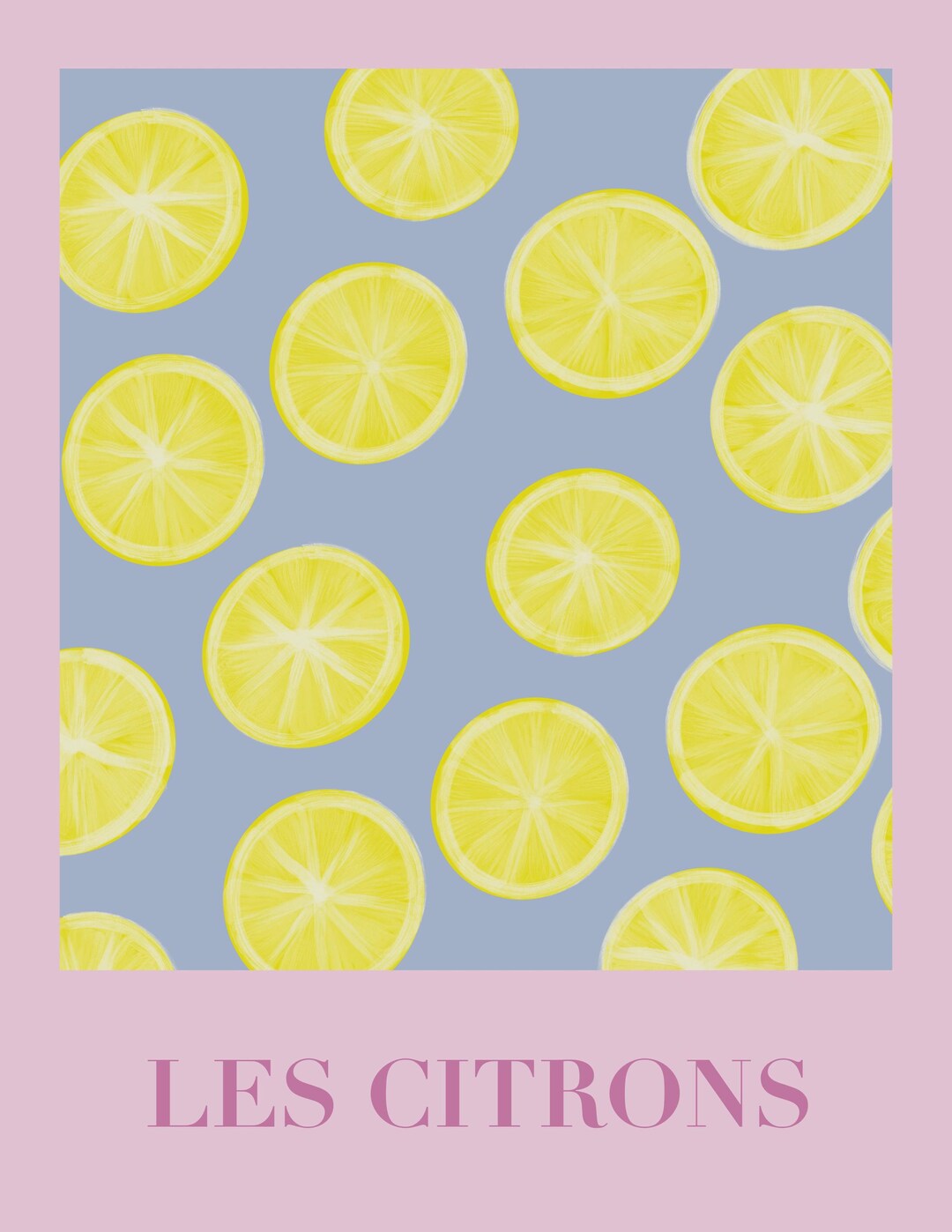 Printable Lemon Wall Art - Pastel Citrus Illustration for Kitchen or ...