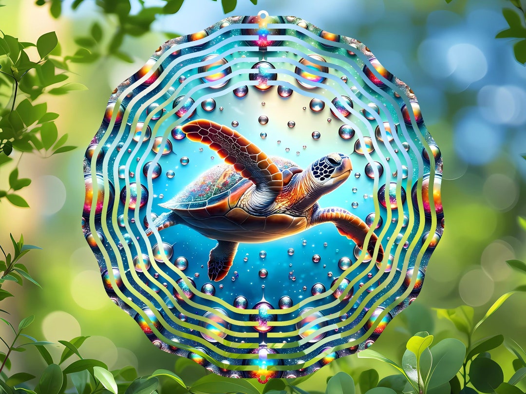 Sea Turtle Wind Spinner Sublimation Design, Ocean Themed Garden Decor ...