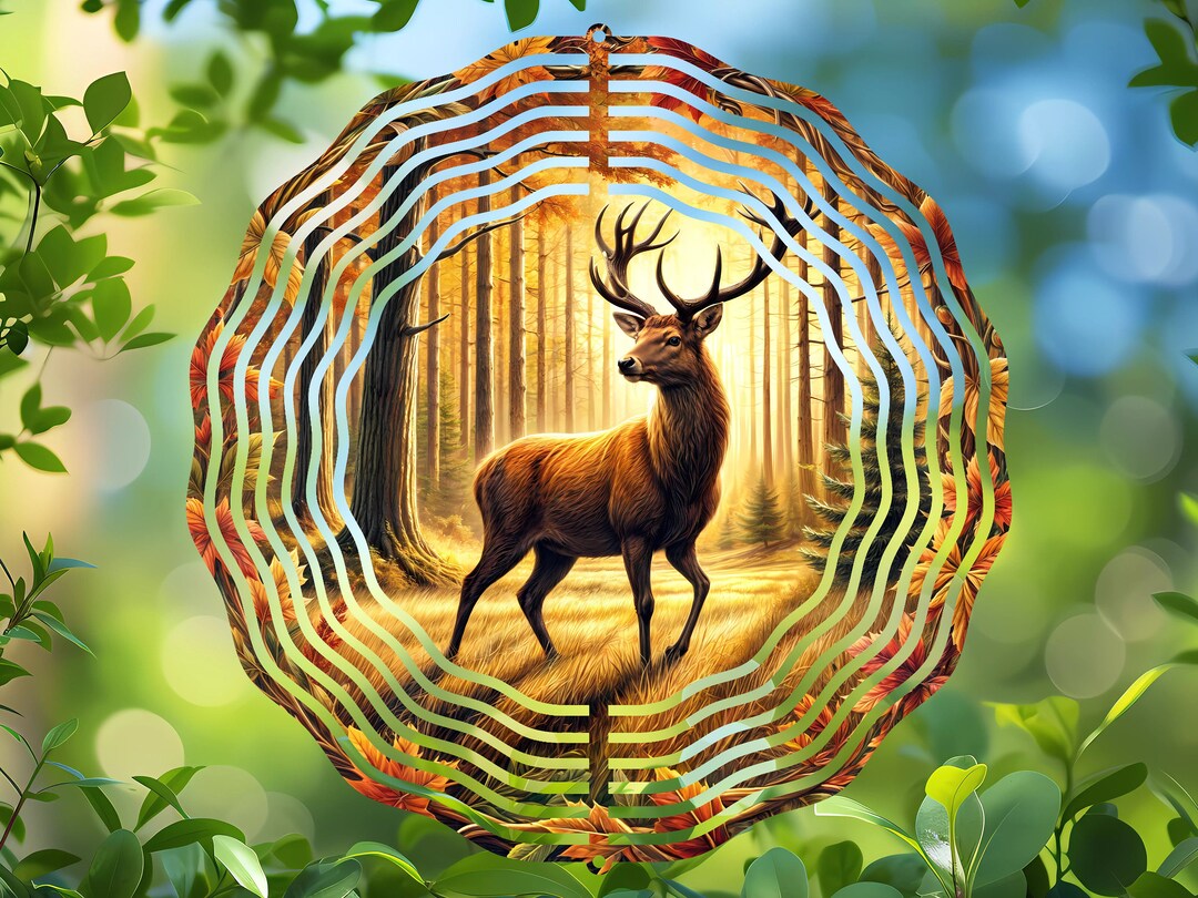 Forest Deer Autumn Scene, Wildlife Art Print, Fall Woodland Digital ...