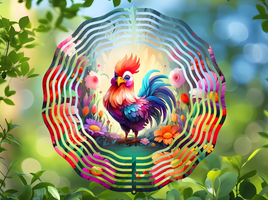 Animated Rooster Wind Spinner Sublimation Design, Cute Farm Themed PNG ...