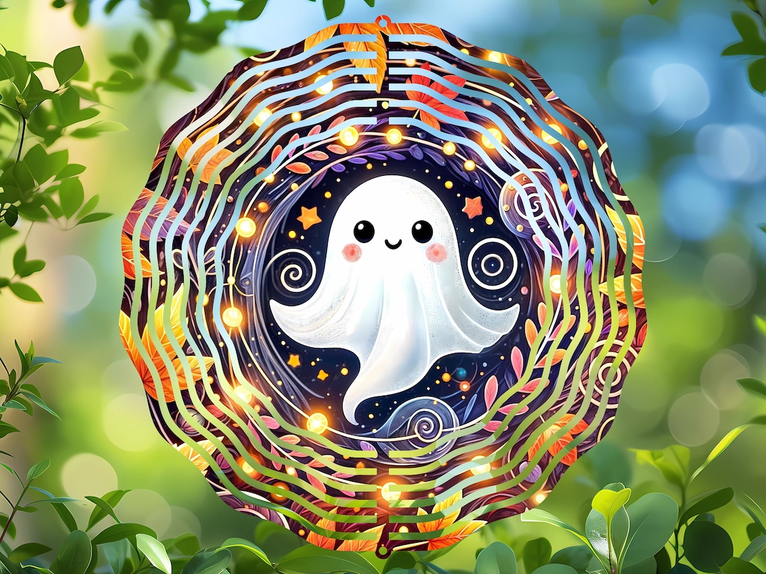 Cute Ghost Wind Spinner Sublimation Design Digital Halloween Print ...