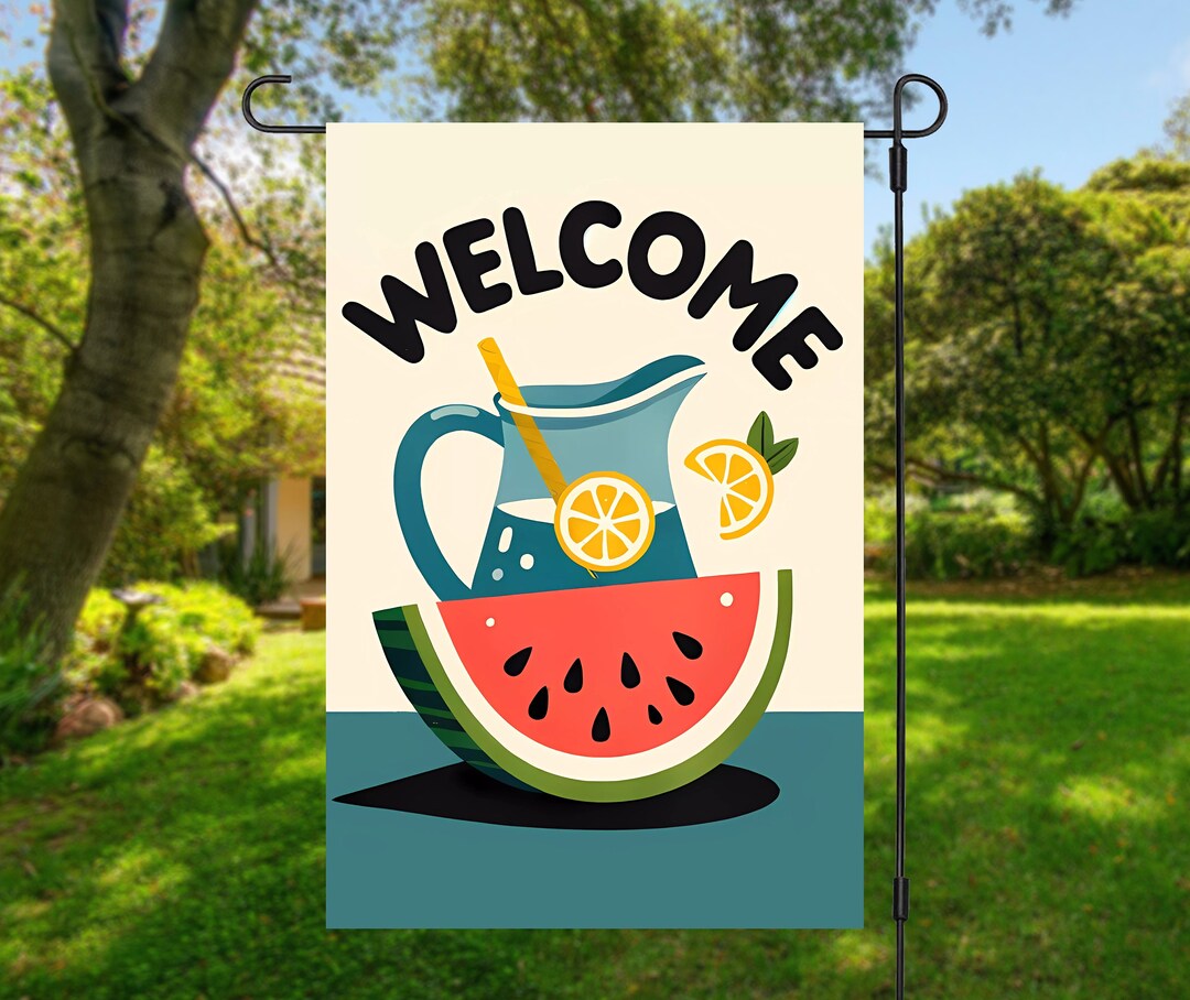 Summertime Welcome Sign Sublimation Design, DIY Welcome Sign, Garden ...