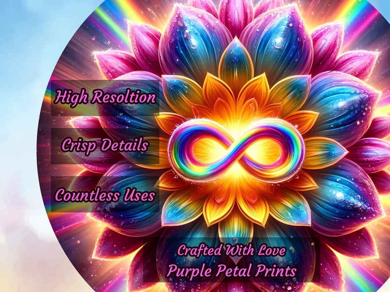 Rainbow Infinity Symbol Wind Spinner Sublimation Design, Colorful ...