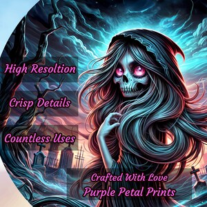 Grim Reaper Girl Spooky Halloween Wind Spinner Sublimation Design ...